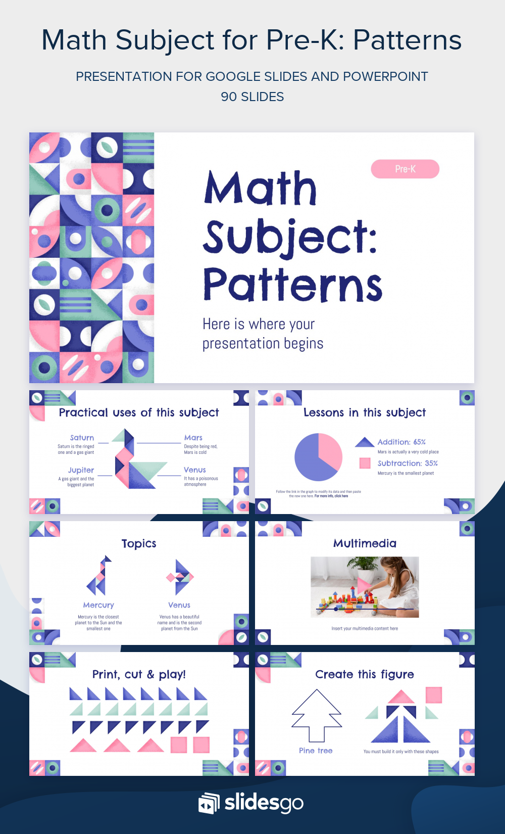 Math Subject for Pre-K: Patterns | Google Slides & PPT Theme