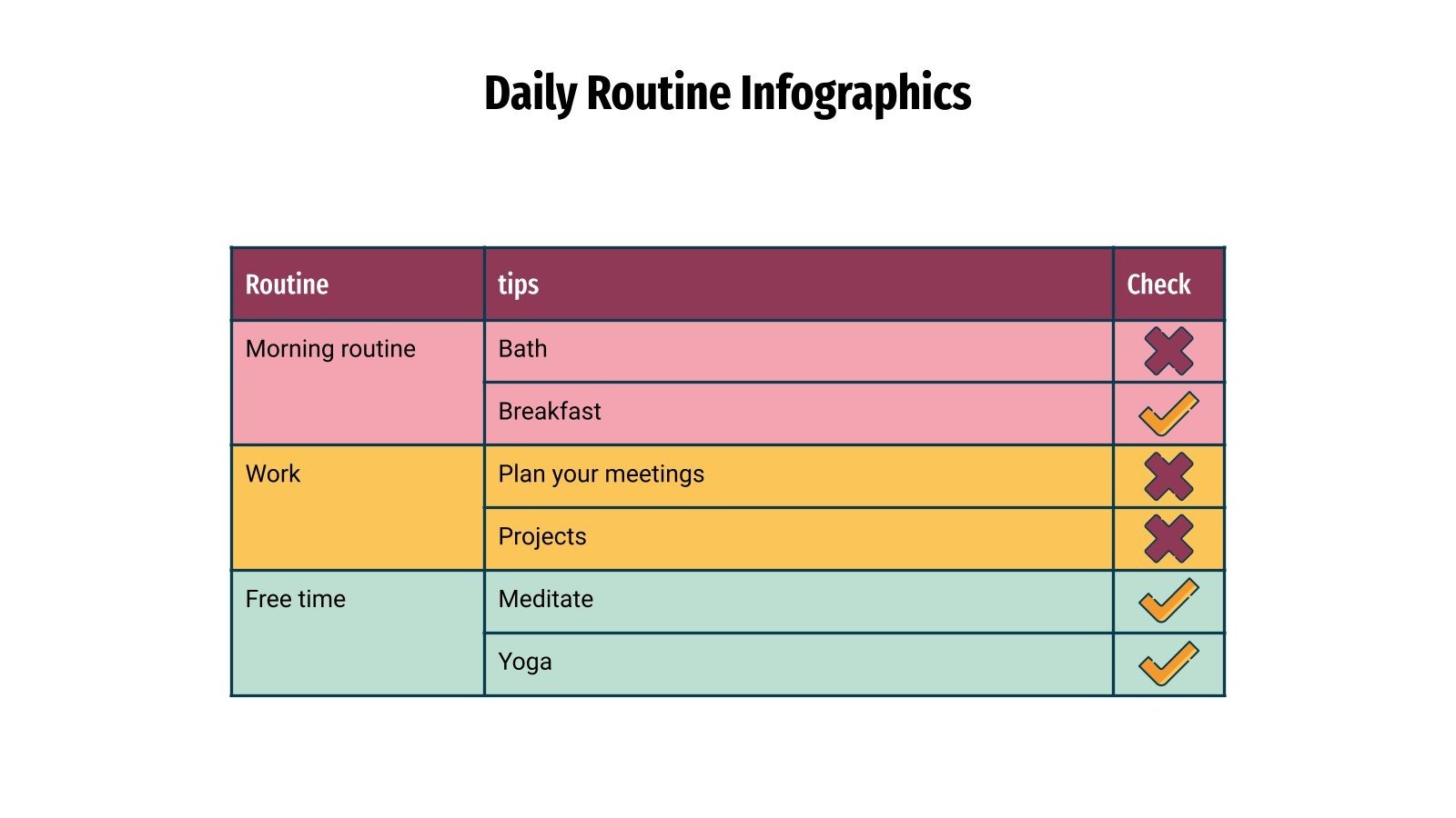 Infografías para la rutina diaria | Google Slides y PowerPoint