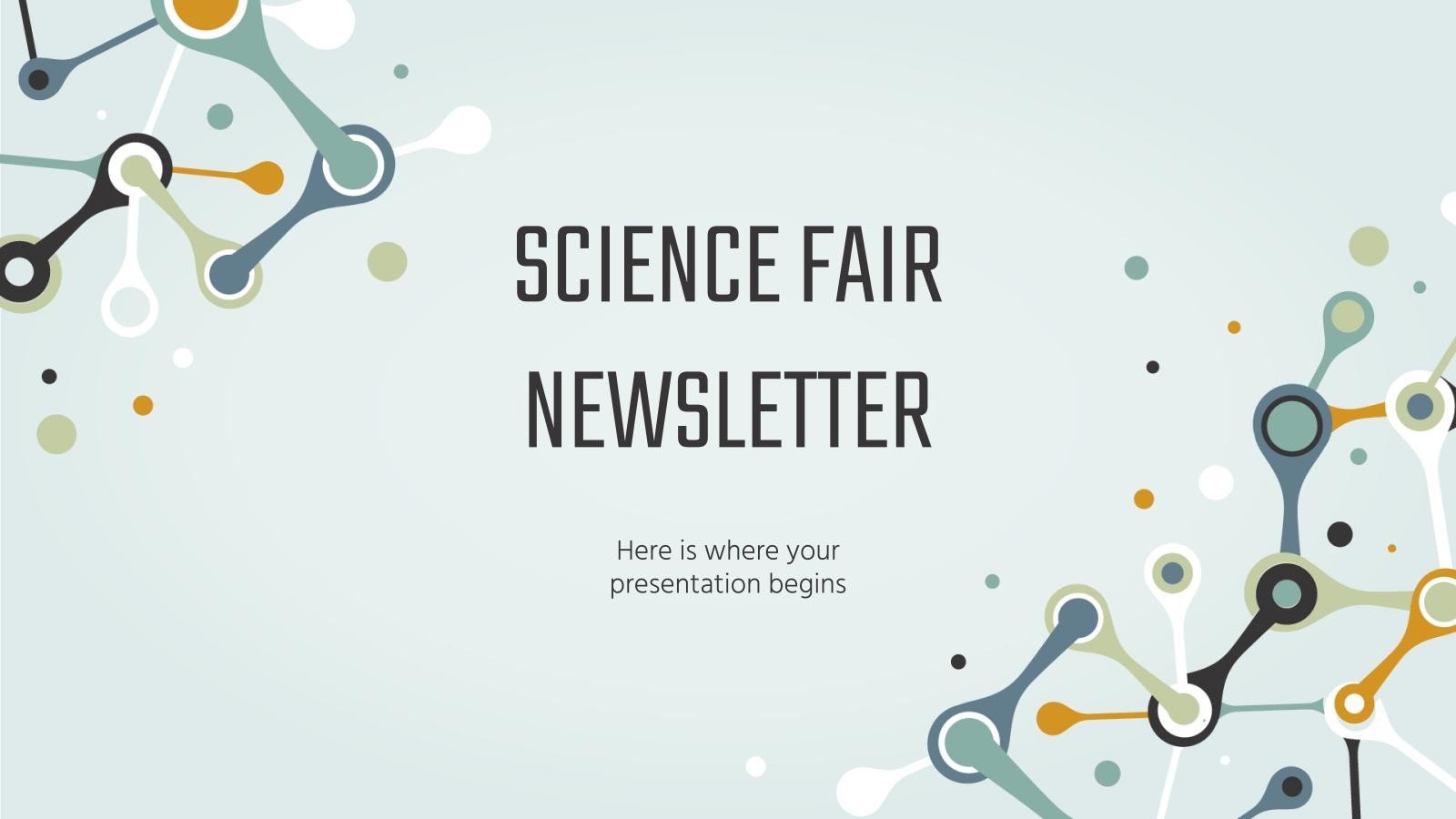 Science Fair Newsletter Google Slides Theme and PPT Template