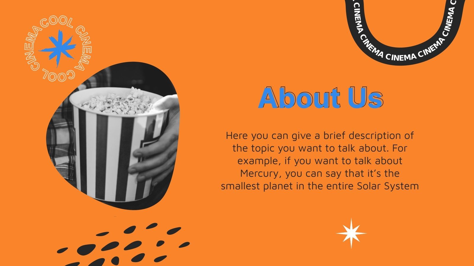 Perfil da empresa de um cinema | Google Slides e PPT