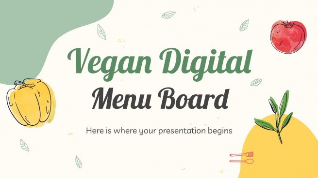 Vegan Digital Menu Board | Google Slides & PowerPoint