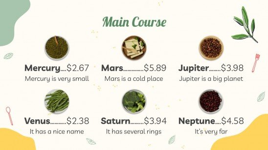 Vegan Digital Menu Board | Google Slides & PowerPoint