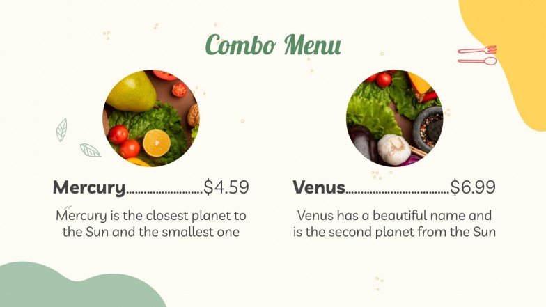 Vegan Digital Menu Board | Google Slides & PowerPoint