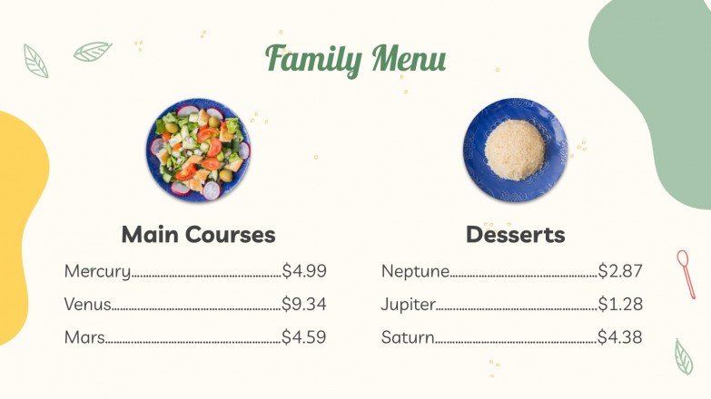 Vegan Digital Menu Board | Google Slides & PowerPoint