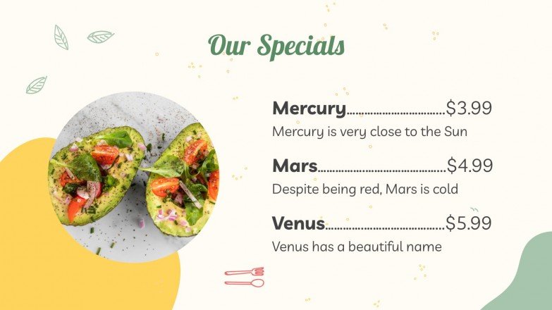 Vegan Digital Menu Board | Google Slides & PowerPoint