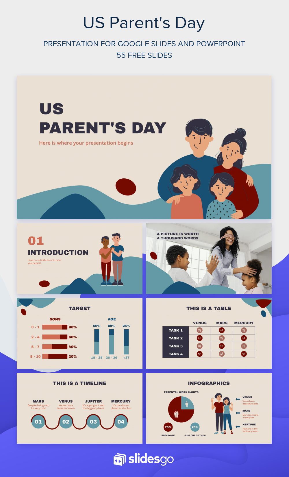 US Parent's Day | Google Slides & PowerPoint Template