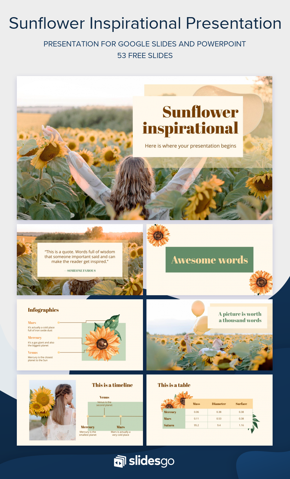Sunflower Inspirational Presentation | Google Slides & PPT