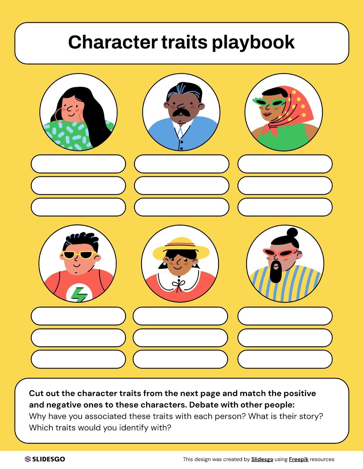 Character Traits Playbook Template