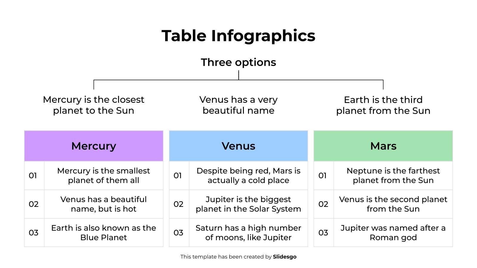 Table Infographics Template