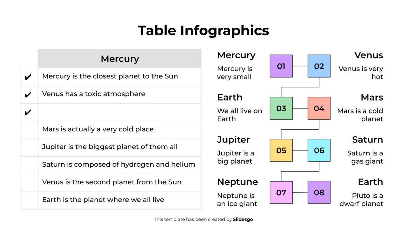 Table Infographics Template
