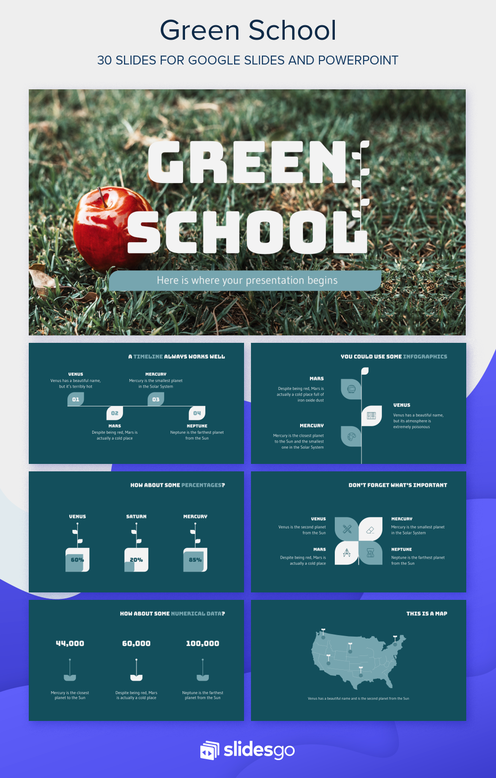 Green School Google Slides Theme and PowerPoint Template