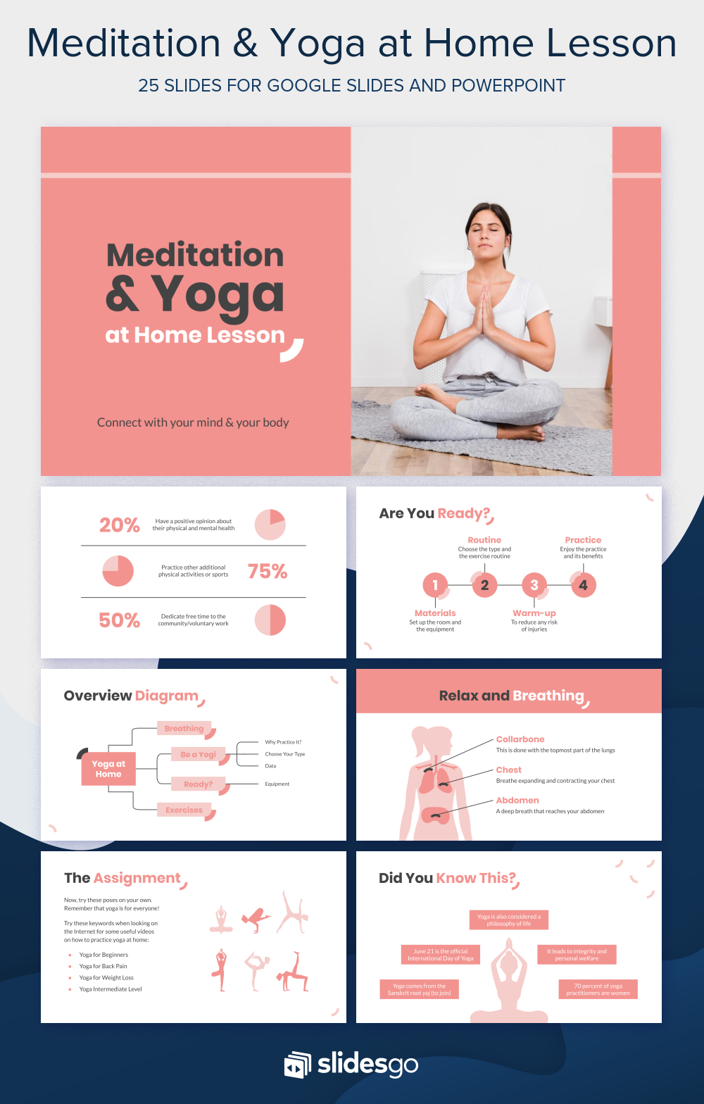 Meditation & Yoga at Home Google Slides and PPT Template