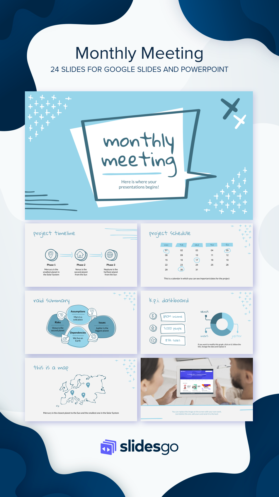 Monthly Meeting Google Slides Theme and PowerPoint Template