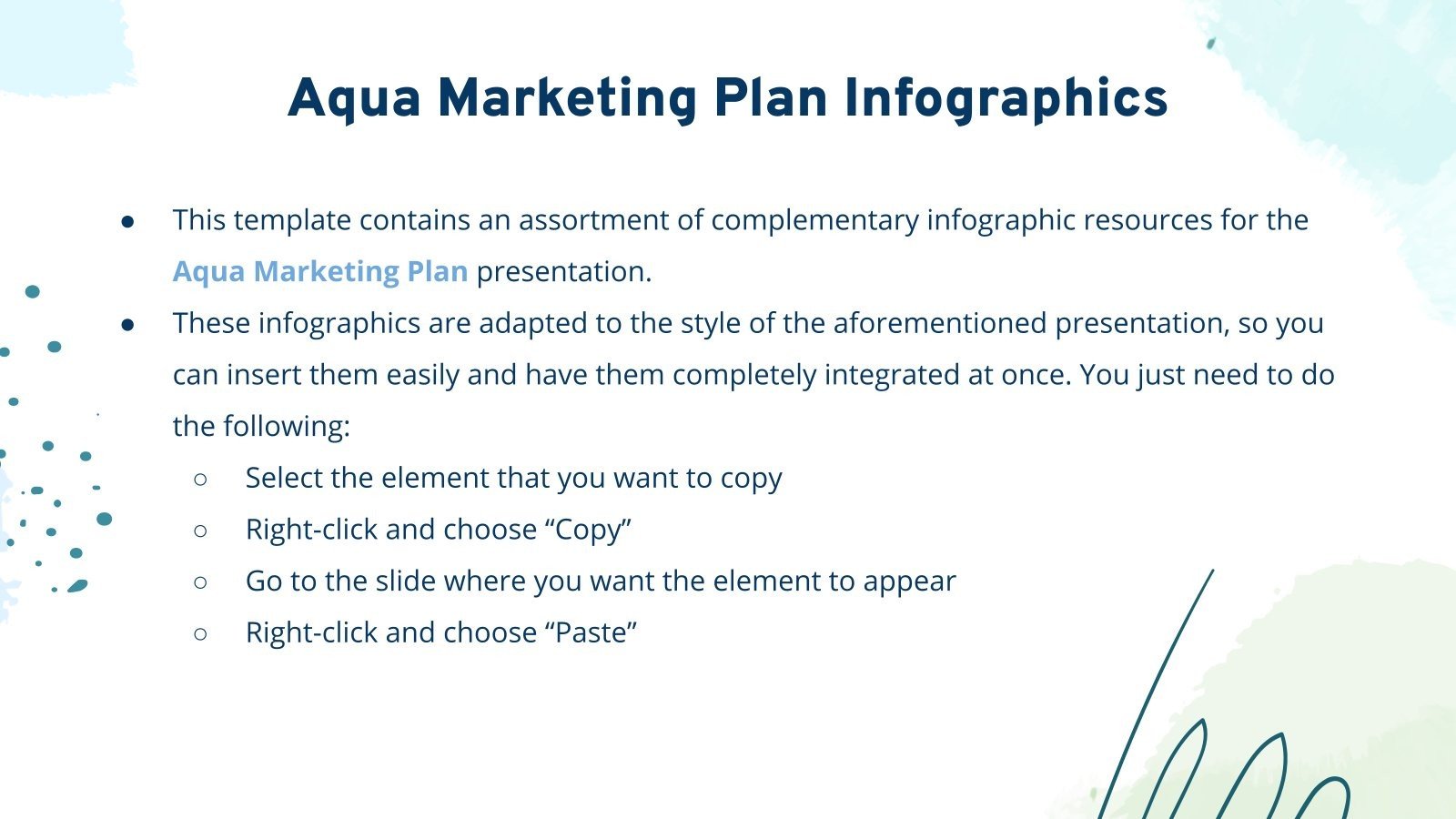 Aqua Marketing Plan Infographics | Google Slides & PPT Theme