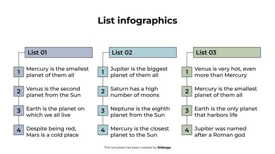 List Infographics Template