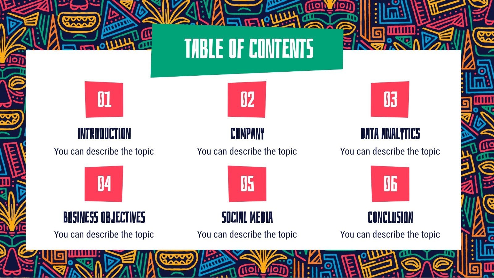 Ethnic Pattern Google Slides theme & PowerPoint template