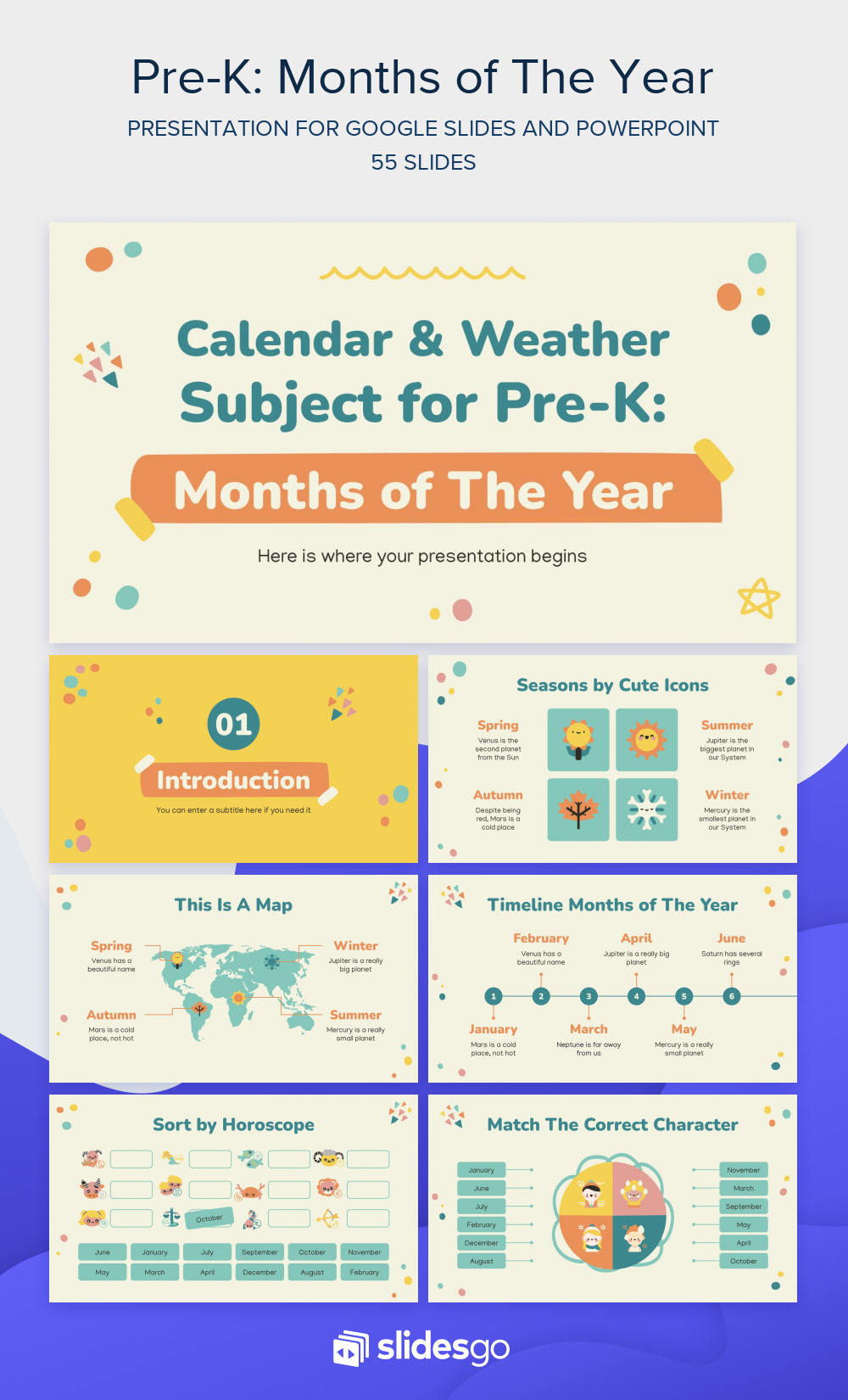 Pre-K: Months of The Year for Pre- K | Google Slides & PPT