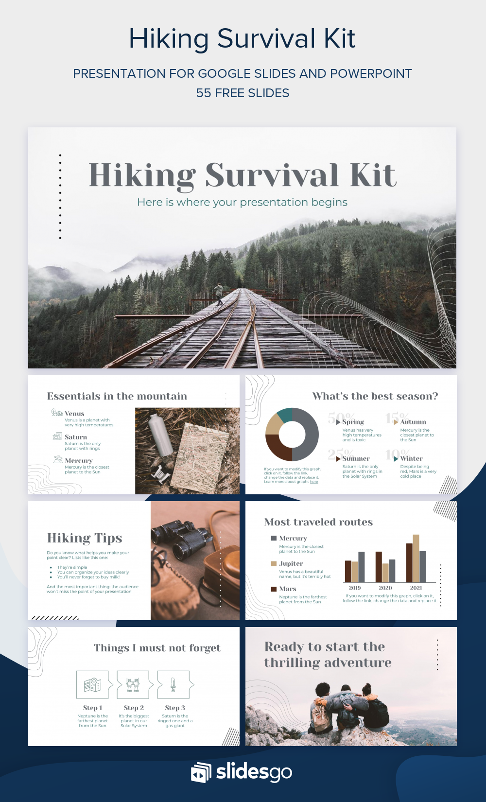 Hiking Survival Kit | Google Slides & PowerPoint Template