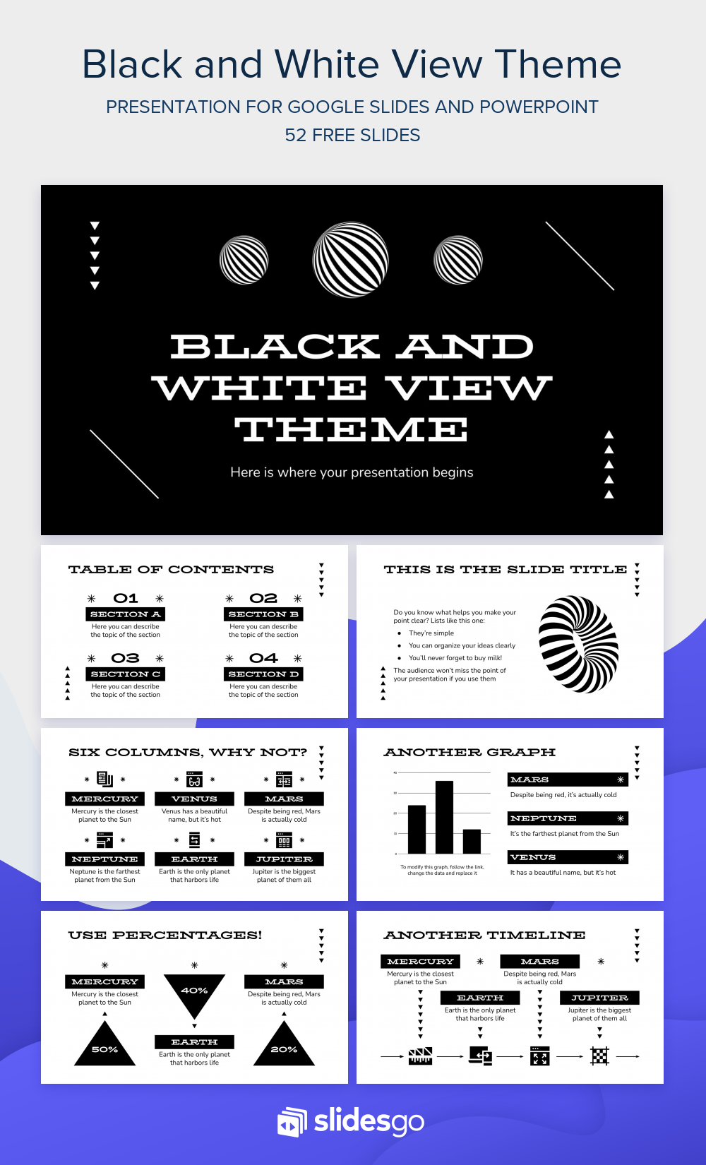 Black and White View Theme | Google Slides & PPT template