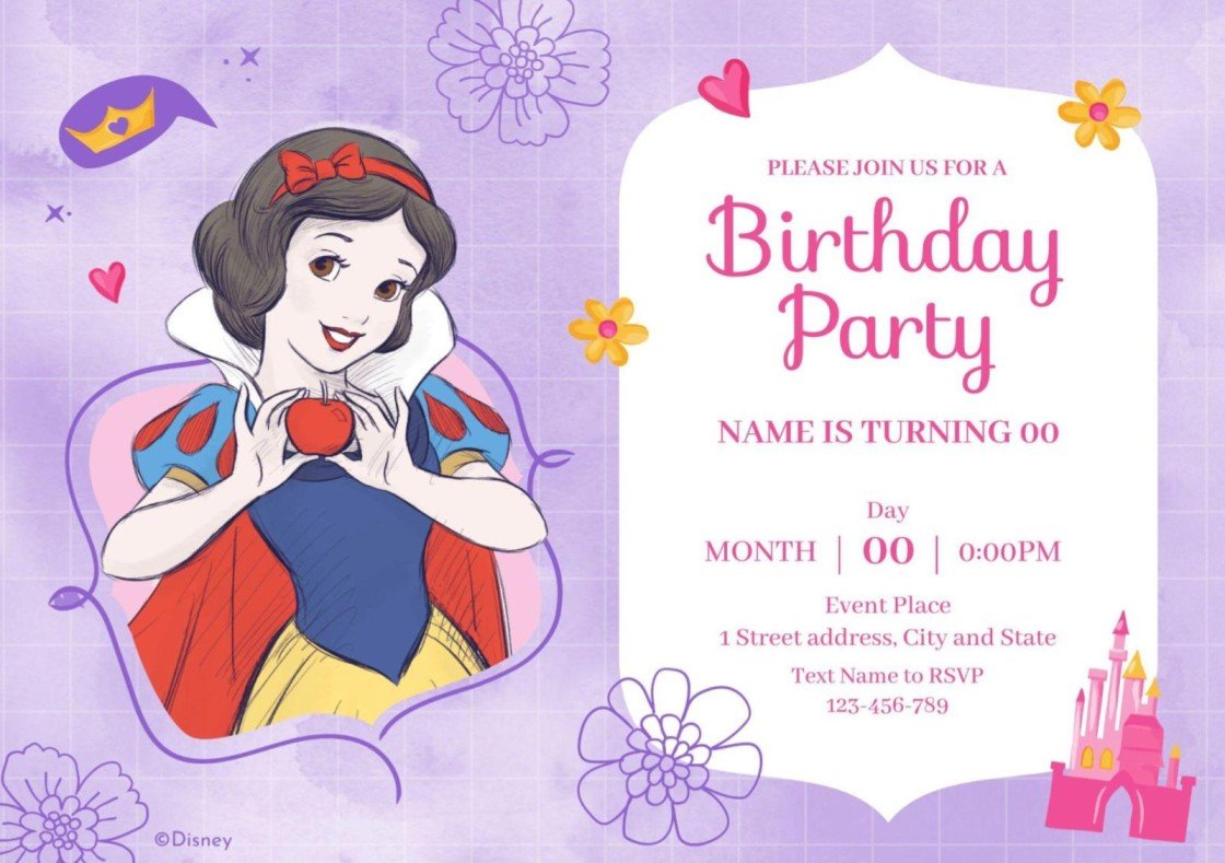 Snow White Birthday Invitation Presentation