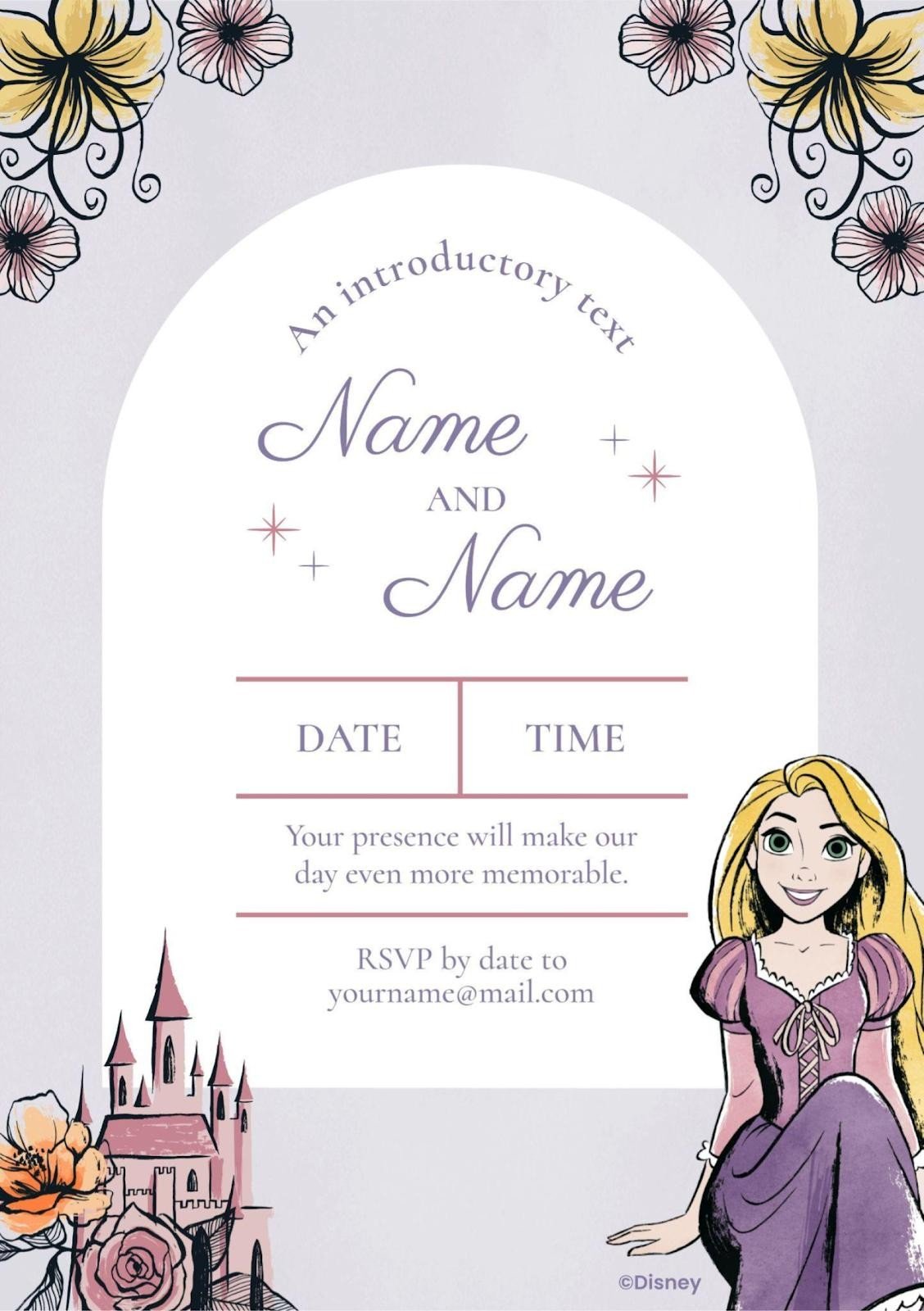 Présentation Rapunzel Wedding Invitation