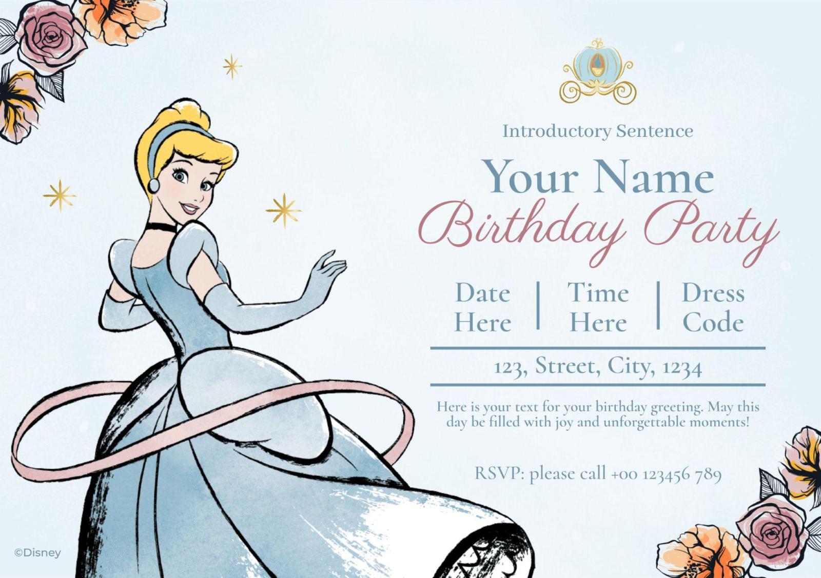 Cinderella Party Invitations Printable