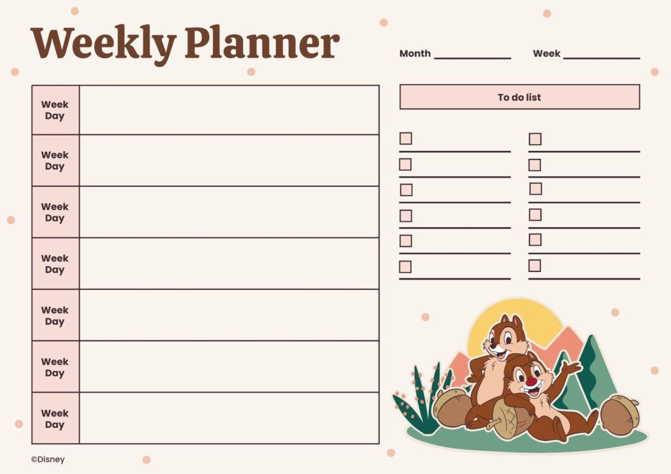 Chip and Dale Weekly Planner Presentation