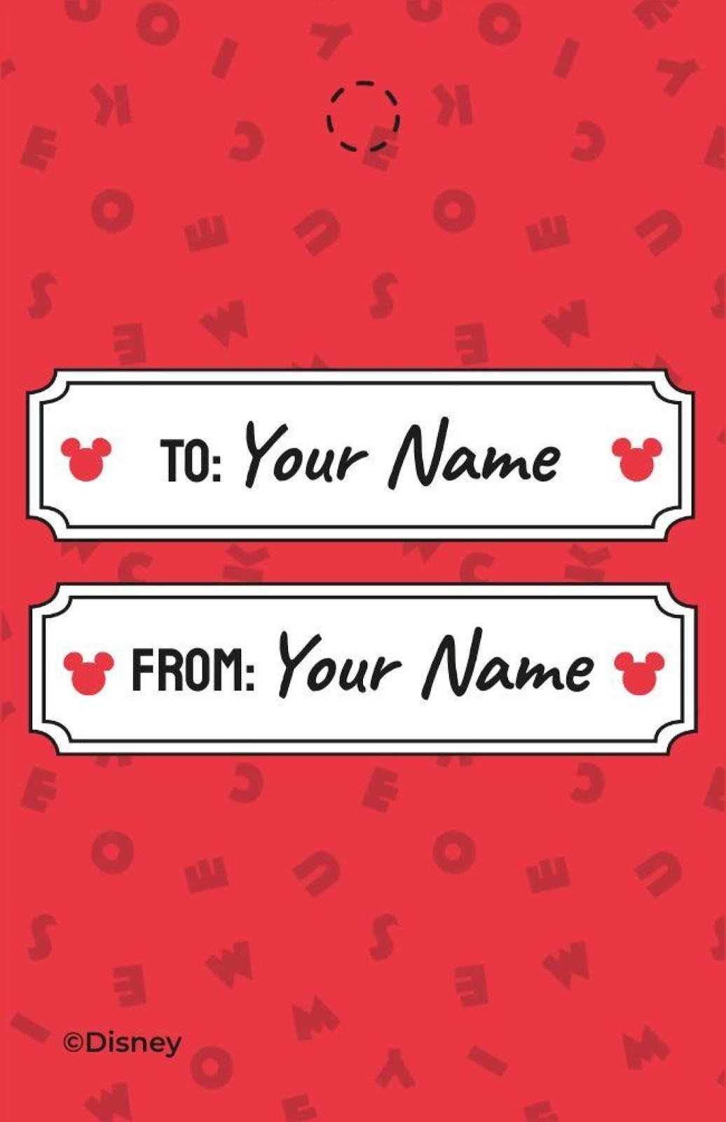 Vintage Mickey Mouse Gift Tag Presentation