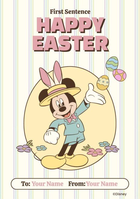 Mickey Mouse Happy Easter Card Presentation