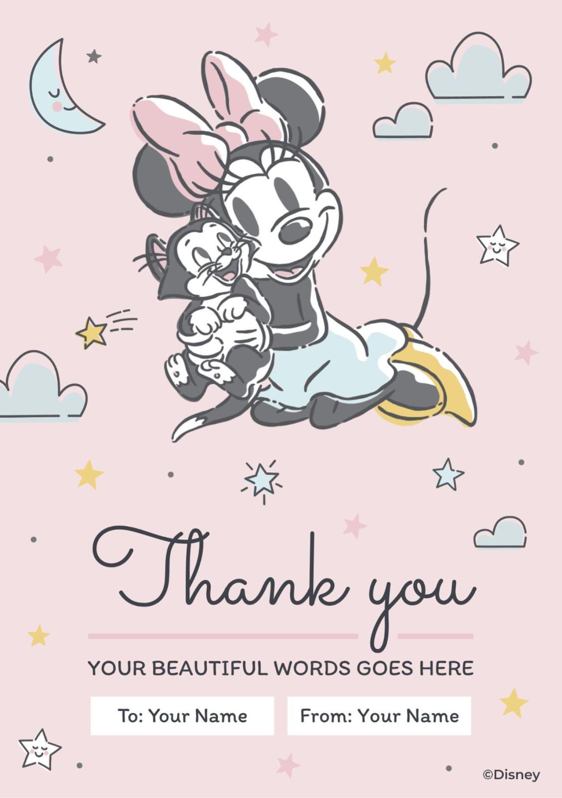 Minnie Mouse & Figaro Thank you Card Presentation