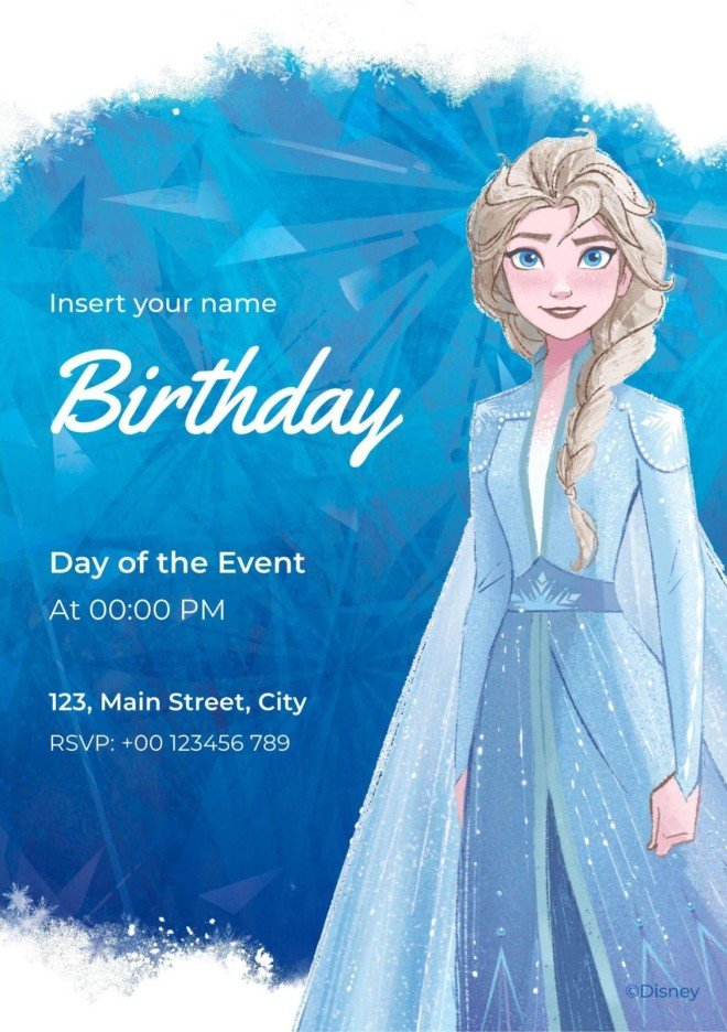 Elsa Frozen Birthday Invitation Presentation