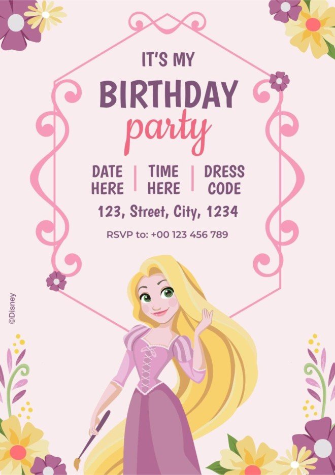 Rapunzel Birthday Invitation Presentation