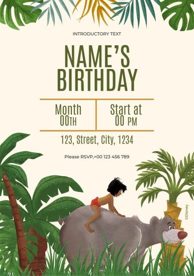 The Jungle Book Birthday Invitation Presentation