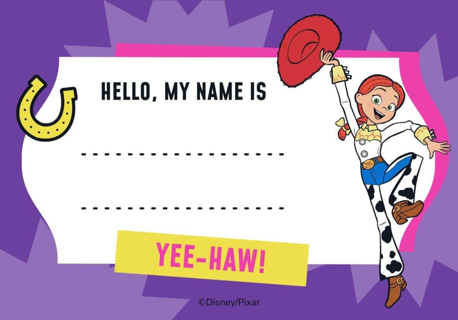 Jessie Toy Story Name Tag Presentation