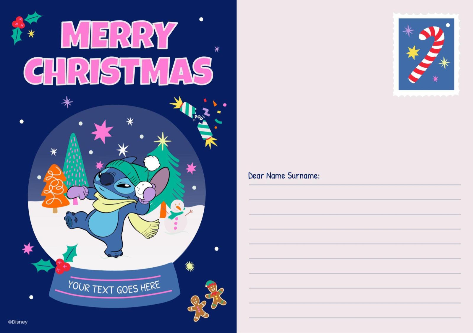 Cute Stitch Christmas Card Presentation