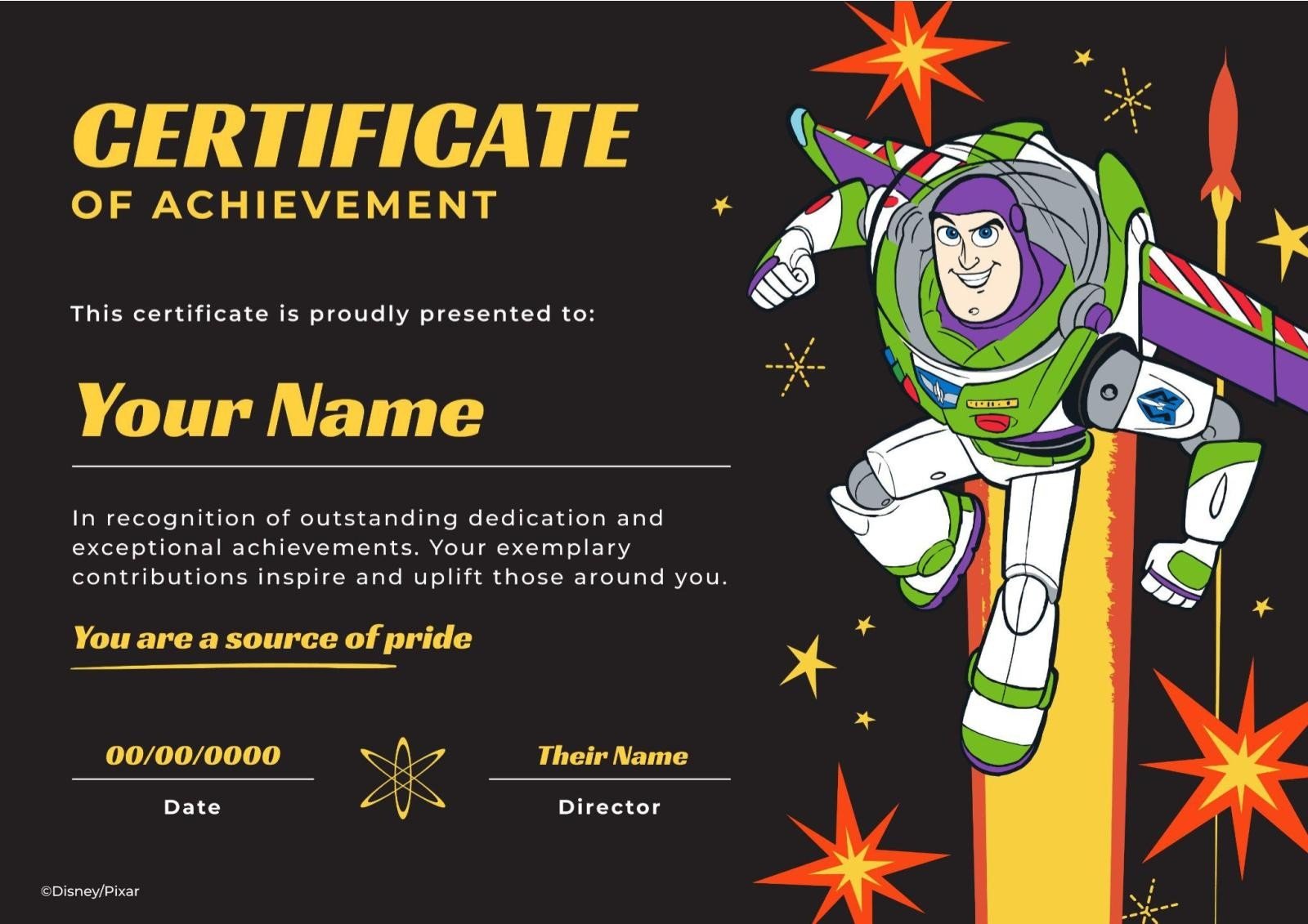 Presentación Certificado de Buzz Lightyear de Toy Story