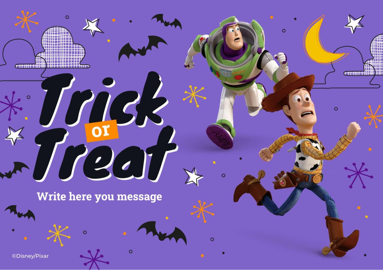 Presentación Tarjeta de Halloween de Toy Story