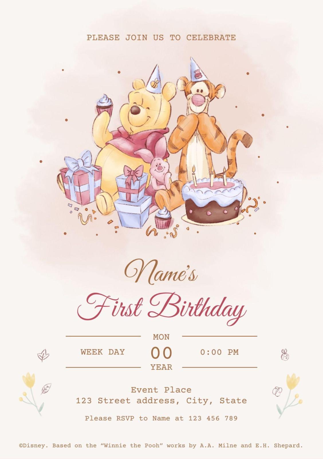 Free Printable Winnie The Pooh Invitation Template Free Printable