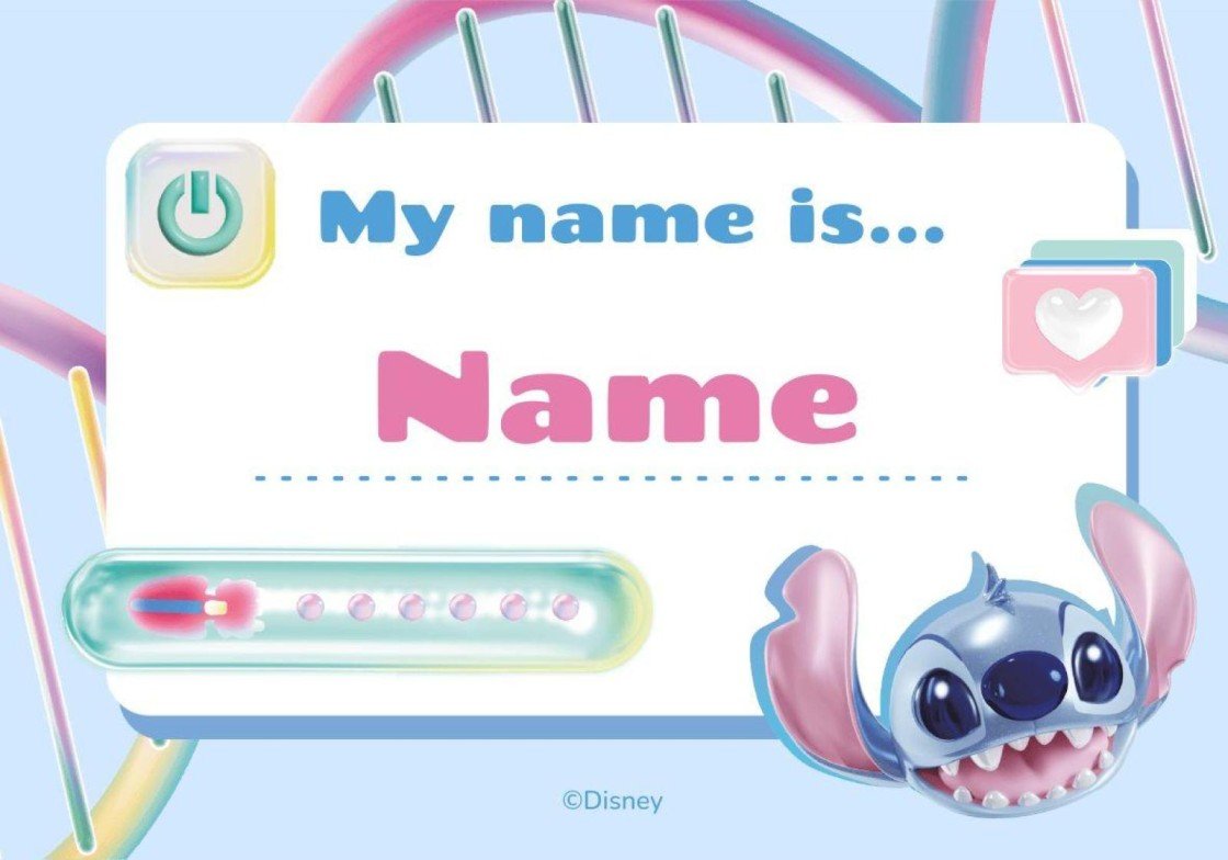 Stitch School Name Tag Presentation