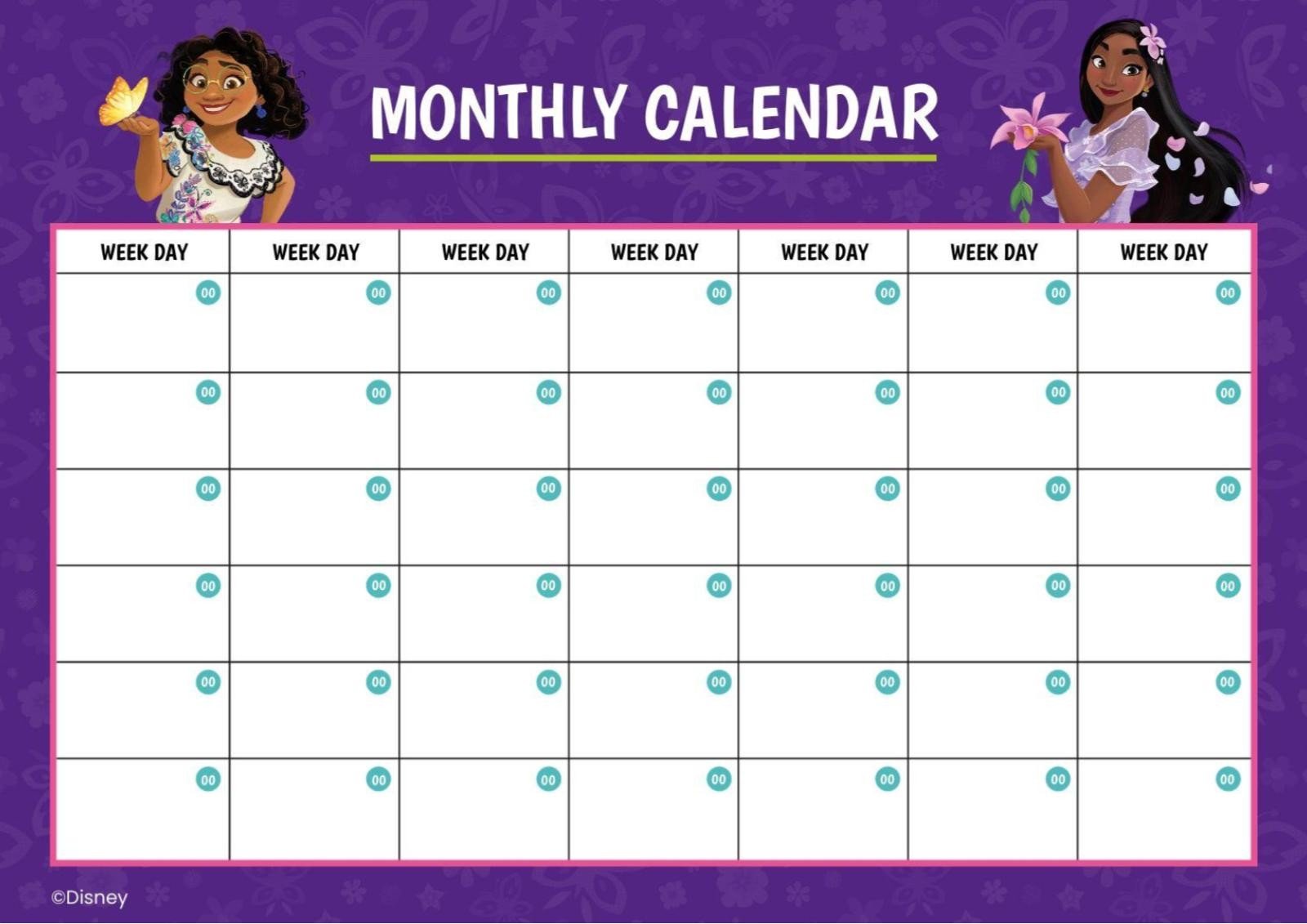 Colorful Encanto Monthly Calendar Presentation