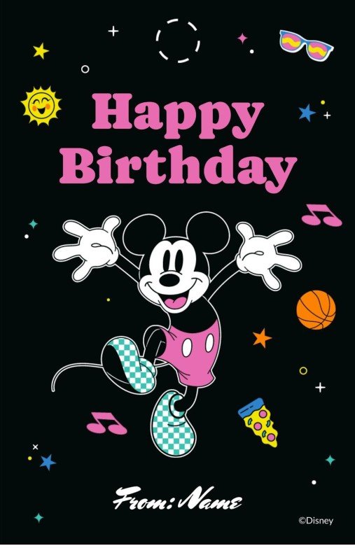 Mickey Mouse Birthday Gift Tag Presentation