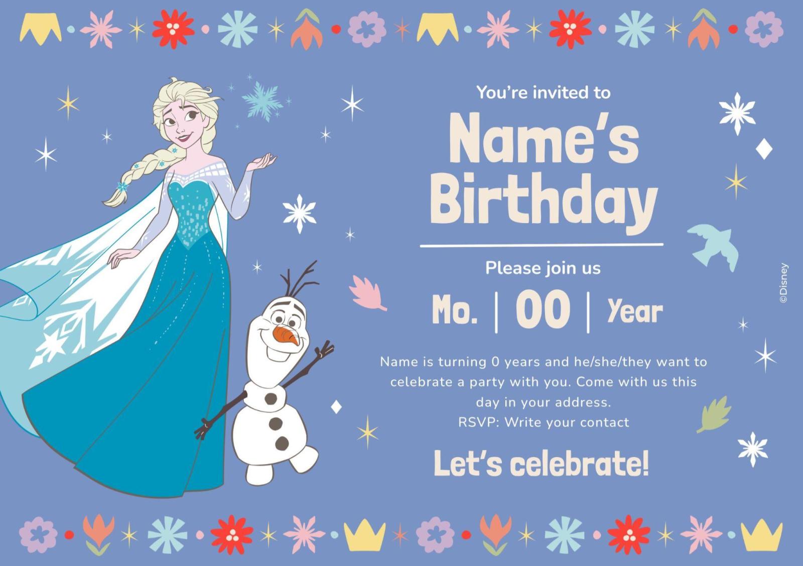 Olaf Winter Invitations