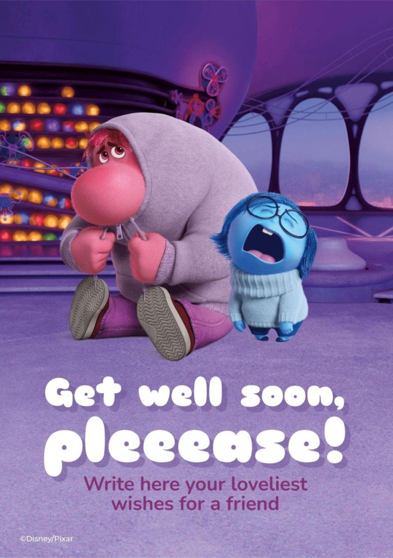 Sadness & Embarrassment Inside Out 2 Get Well Card