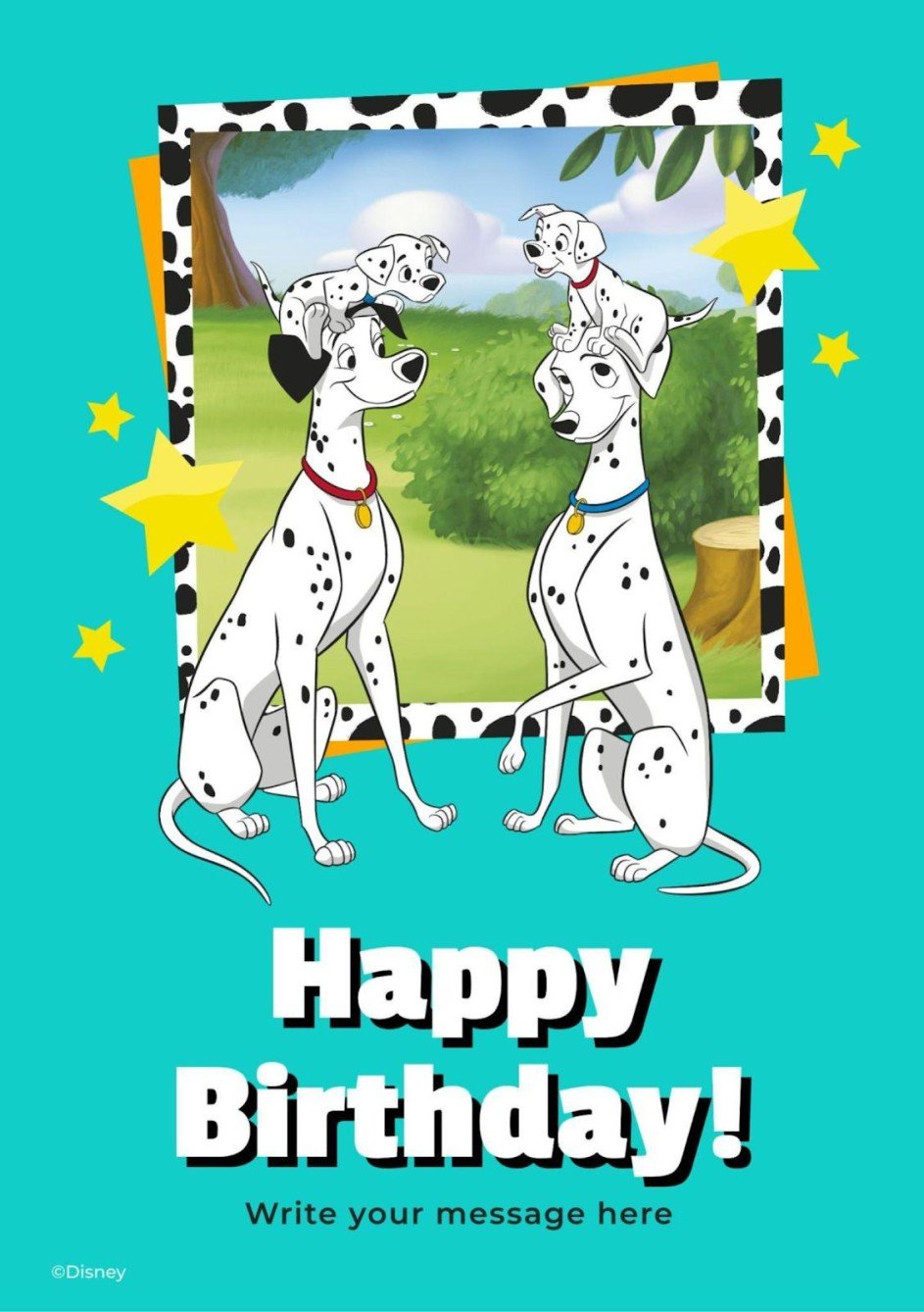 101 Dalmatians Birthday Card Presentation