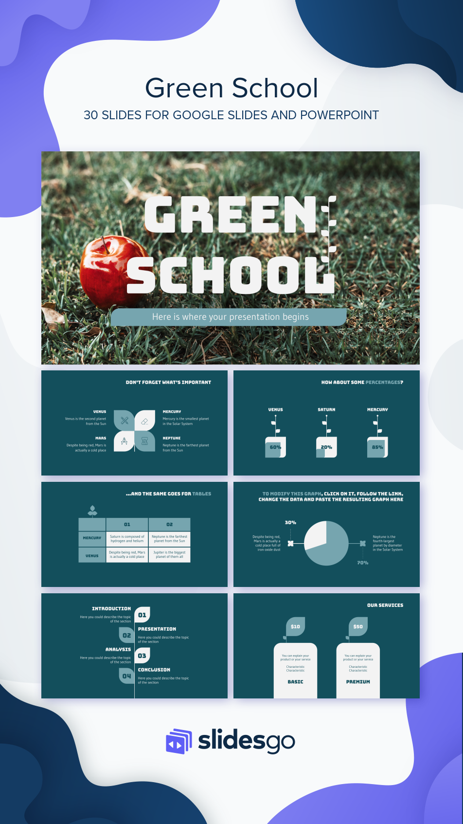 Green School Google Slides Theme and PowerPoint Template