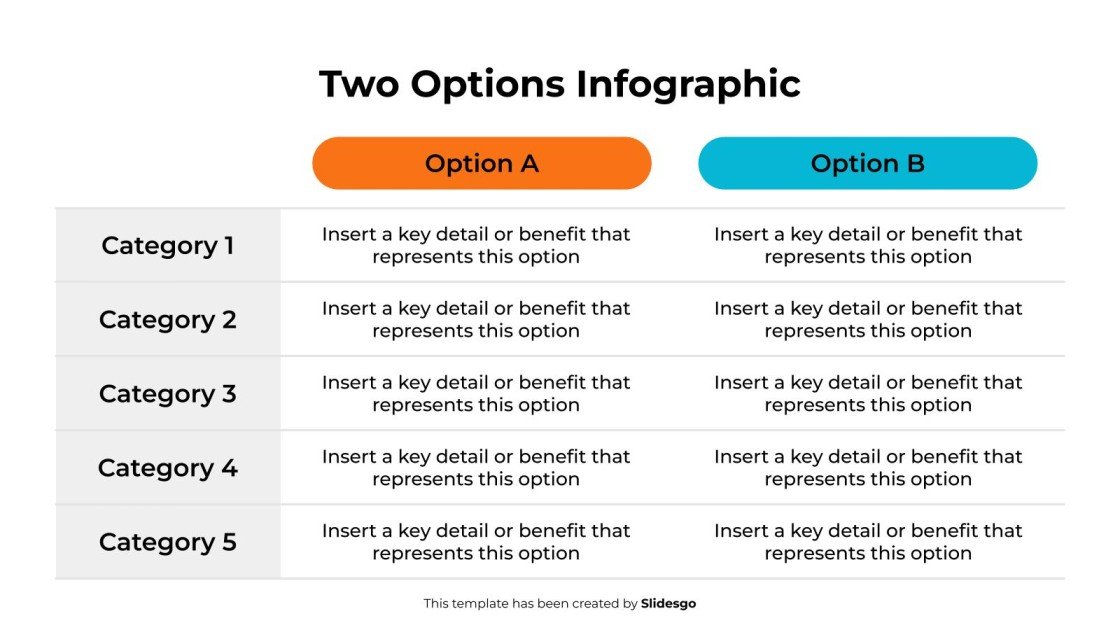 Two Options Infographics Template