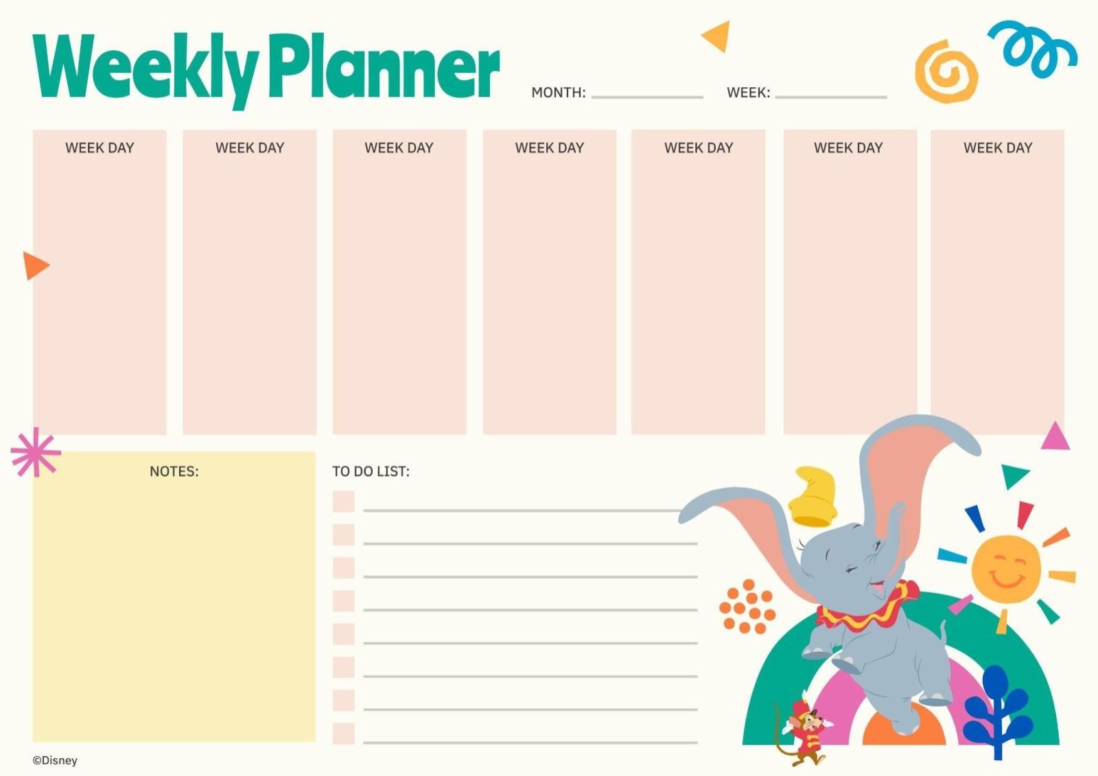 Dumbo Weekly Planner Presentation