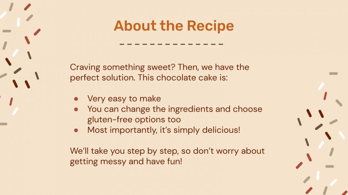 Chocolate Cake Recipe Google Slides Theme and PPT Template