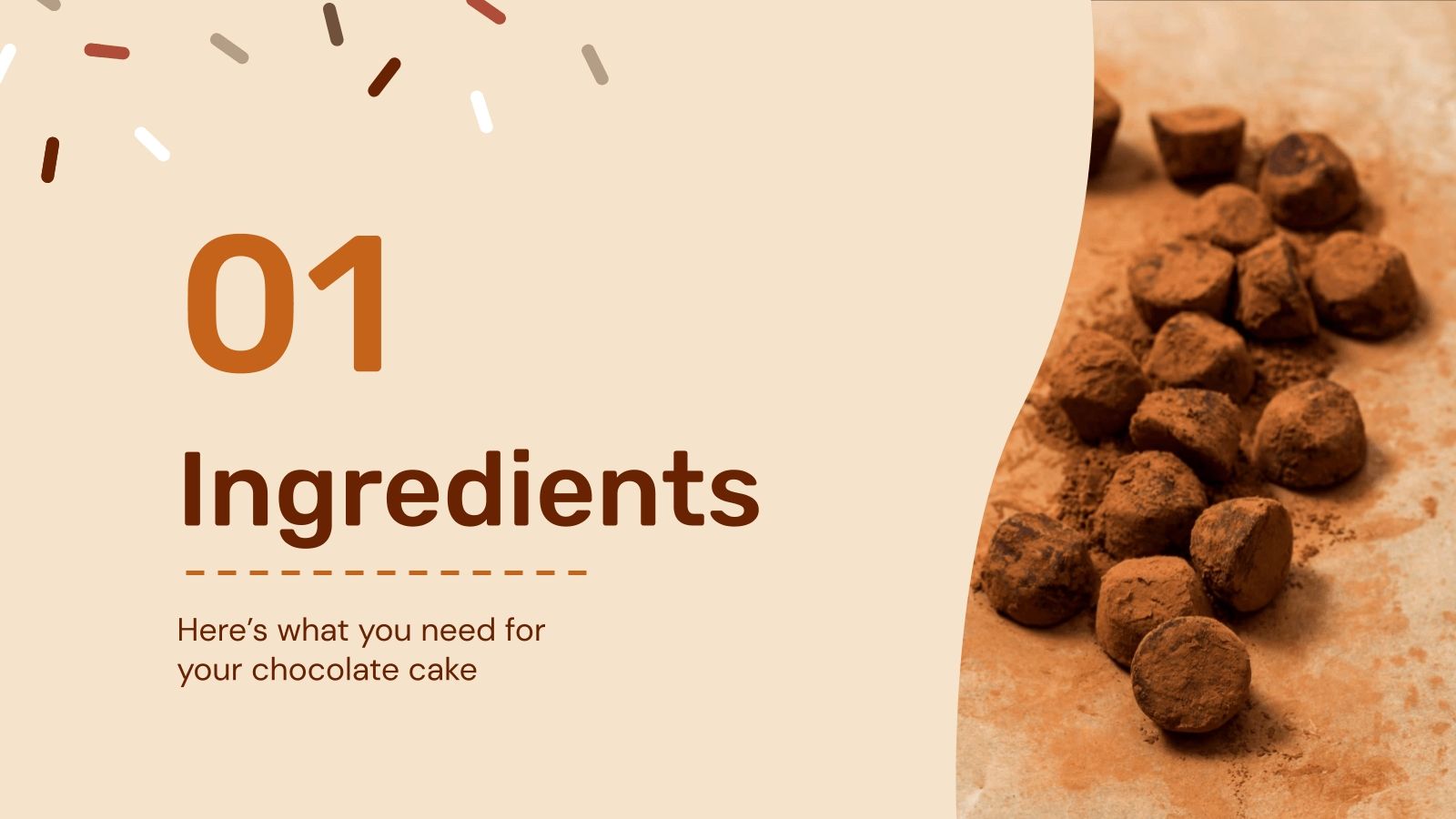 Chocolate Cake Recipe Google Slides Theme and PPT Template