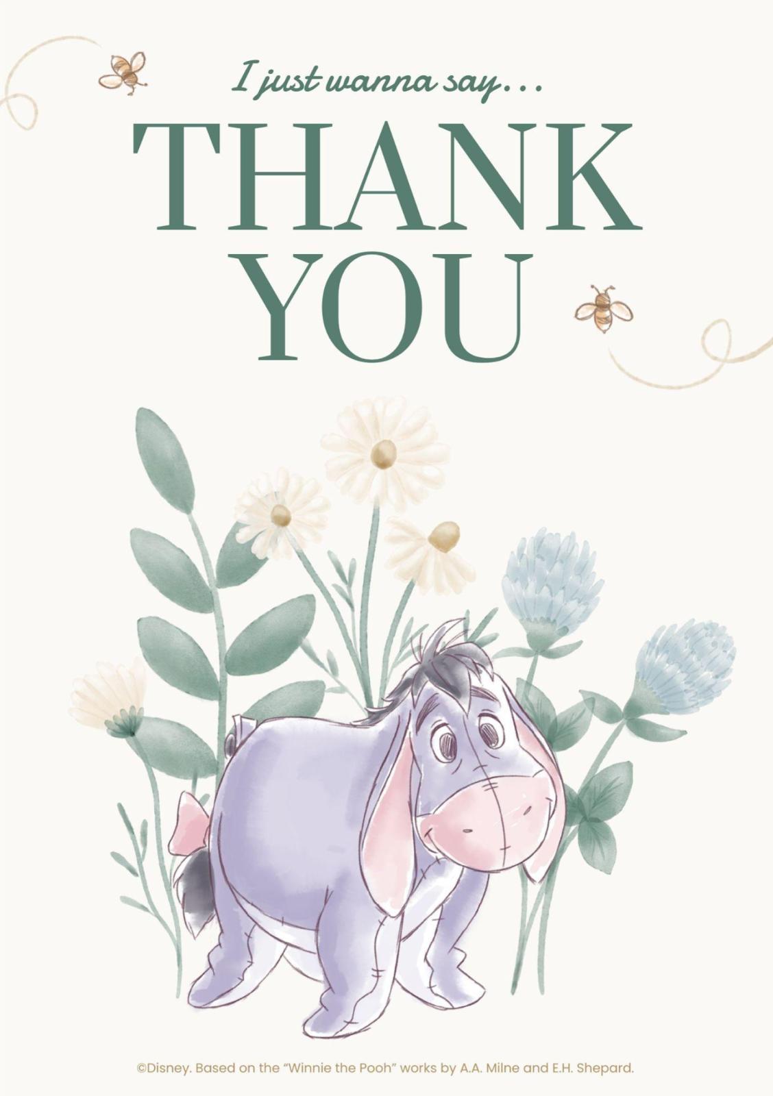 Eeyore Winnie the Pooh Thank You Card Presentation